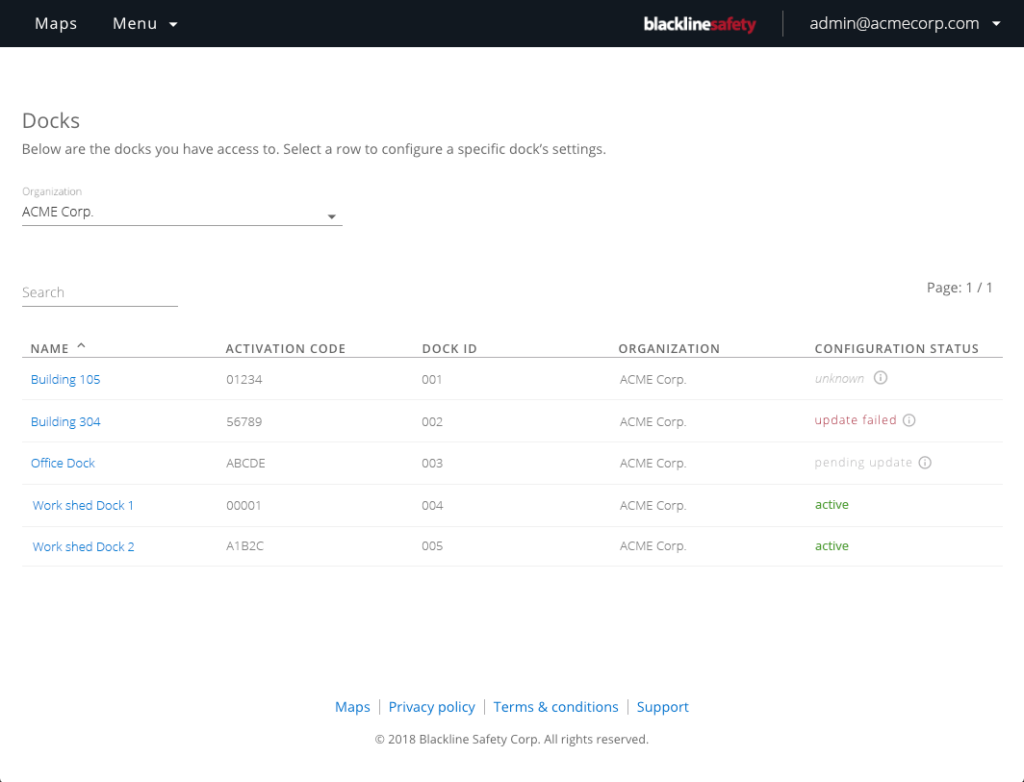 Configuring G7 Dock from Blackline Live